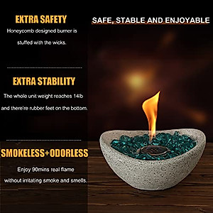 ECOLOVIDA Tabletop Fire Pit, Table Top Fire Bowl Outdoor Indoor Portable Personal Ethanol Fireplace Alcohol Fire Pot
