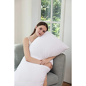EVOLIVE Ultra Soft Microfiber 21"x54" Long Body Pillow, Full Body Pillow Insert Pregnancy Pillow (21"x54" Body Pillow)