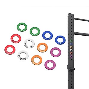 Power Squat Rack Barbell Magnetic Position Markers Reminders Label for Home Gym & Garage Gyms,Squat Rack Magnets identifier Rings for Power Rack J-Cup (Inner Circle Diameter 0.75inch)