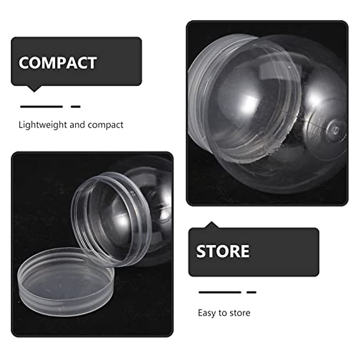 BESTOYARD Plastic Snow Globe DIY Snow Globes, 4inch Clear Plastic Water Globe Water Globe Jar with Screw Off Cap Candy Cookies Jar for DIY Crafts Christmas Plant Flower Moss Landscape 10pcs