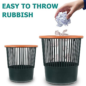 Zerodeko Trash Bin Trash Bin Trash Can Wastebasket with Pressing Ring Modern Rubbish Bin Arbage Bucket Large Capacity Waste Paper Container for Home Office Bathroom Green Trash Cans Trash Cans