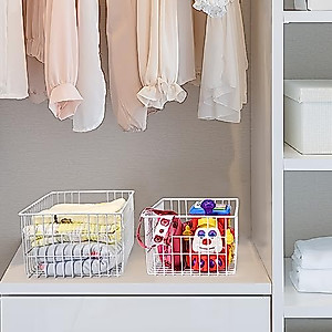 Orgneas Freezer Organizer Bins, Wire Freezer Baskets for Upright Freezer, Pantry Storage Basket Organizers with Handles for Frozen Foods, Snacks, Vegetables, Fruits and More, Set of 6