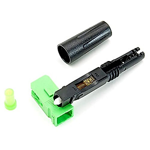 100pcs LEITE SC APC Fiber Optic Quick Connector with Matched Tools Fiber Reusable Connectors Single Mode SM 9/125 Mechanical Fast Connectors Adapter for FTTH CATV Network Instrument