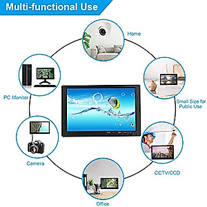 Security Monitors 10" LED Monitors HDMI/BNC/AV/VGA/USB Input 1920x1200 IPS Resolution Touch Buttons Video and Audio Displays CCTV Screen