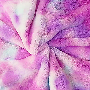 GOQO TOMO Electric Heated Blanket 50" x 60" Throw Wrap with 12 Heating Levels for Home Office Use Pink Tie dye