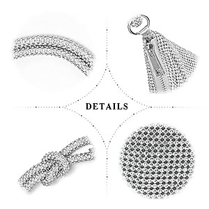 Bandkos Evening Clutch Purse for Women Rhinestone Handbag Sparky Diamond Purses Chain Shoulder Bag for Wedding Party Prom