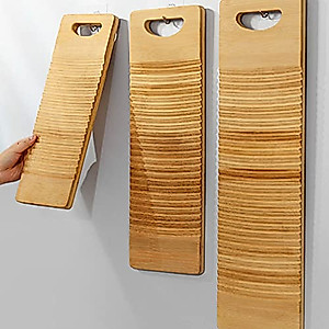 Cabilock Washboard Thickened Wooden Washboard for Laundry Home Wooden Laundry Washboard