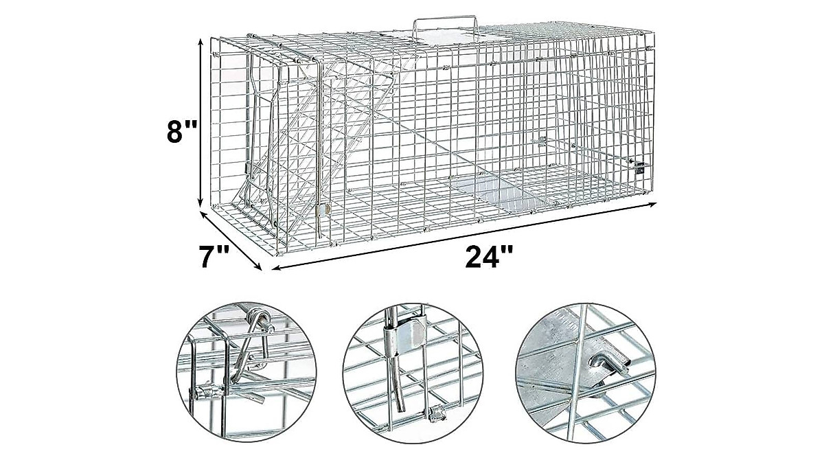 Jahy2Tech 24" Cat Trap Cage - Humane & Foldable