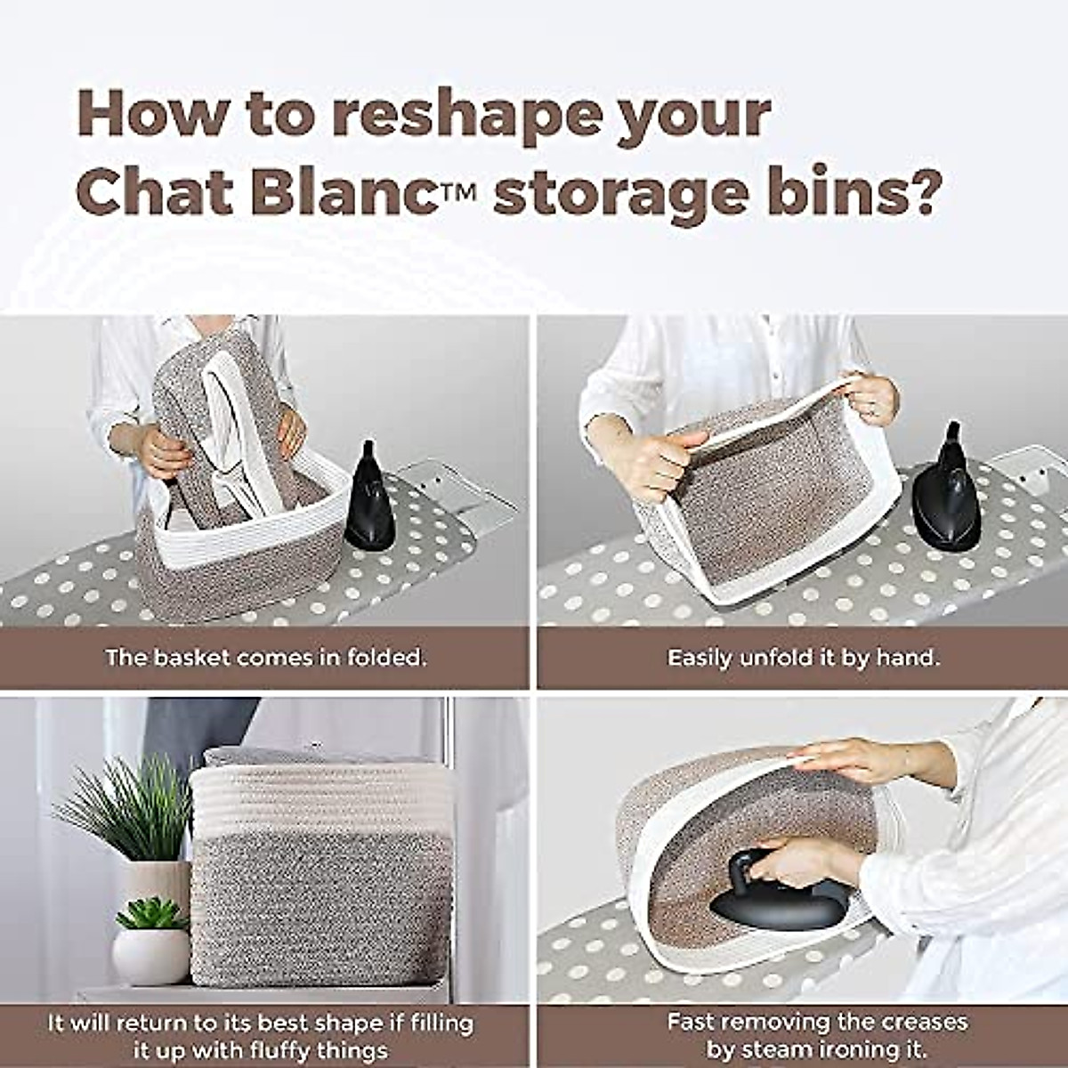 Cotton Rope Basket for Blanket Basket | Nursery Storage | 15"x10"x9" Set of 3 White Medium Storage Baskets for Organizing with Handles works as Wicker Basket, Woven Baskets for Storage Blanket