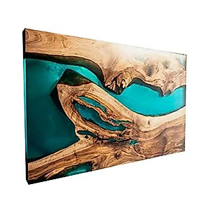 Epoxy Table, Epoxy Resin River Table, Live Edge Wooden Table, Natural Wood,Dining table, Natural Epoxy Table, Resin Table 54x27 inch