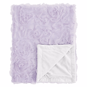 Sweet Jojo Designs Purple Floral Rose Baby Girl Blanket Receiving Security Swaddle for Newborn or Toddler Nursery Car Seat Stroller Soft Minky - Light Lavender Flower Elegant Boho Shabby Chic Luxury