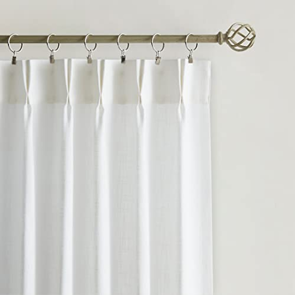 Vision Home White Pinch Pleated Semi Sheer Curtains Textured Light Filtering Window Curtains 84 inch for Living Room Bedroom Rayon Blended Pinch Pleat Drapes with Hooks 2 Panels 40" Wx84 L