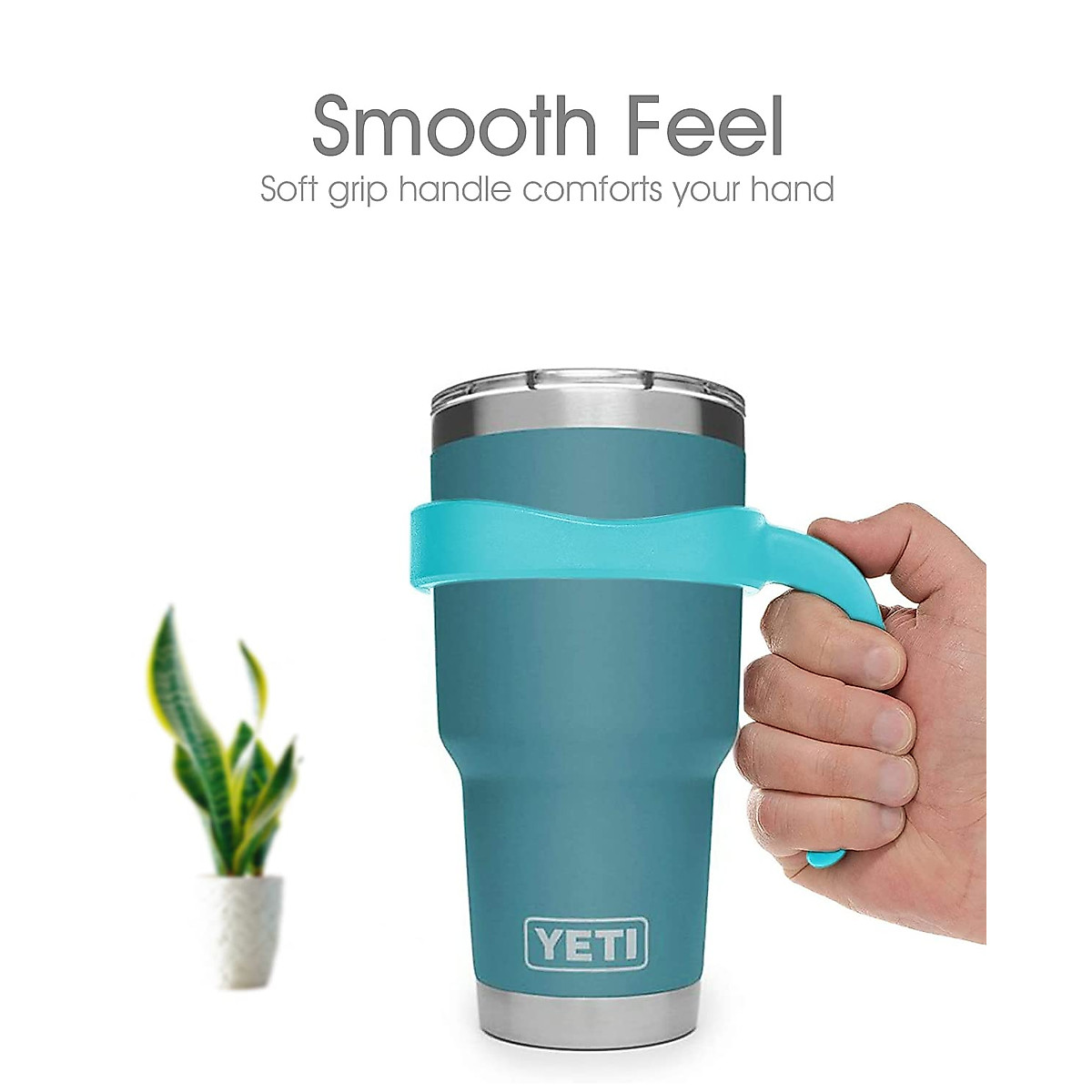 Fking Tumbler Handle for Yeti 30 oz Rambler Cup, Reaplacment Holder Grip for Rtic Mug, Sic, Ozark Trail and more Tumbler Mugs, BPA FREE (Aqua)