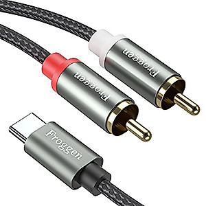 Froggen USB C to 2 RCA Audio Cable, RCA Cables Type-C to 2 Male RCA to USB C for i-Pad, Phone, Laptop, Tablet, Galaxy, Pixel, Home Theater, DVD, Amplifier, Speaker, Car Stereo