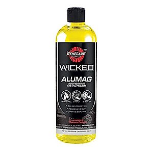 Wicked Products Alumag Heavy Cut Metal Polish for High Luster On Aluminum (16 oz)