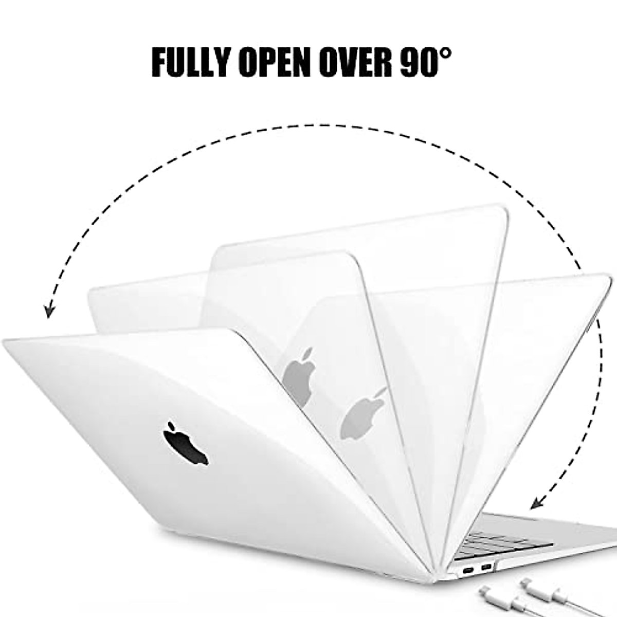 B BELK Compatible with MacBook Air 13 inch Case 2022 2021 2020 2019 2018 M1 A2337 A2179 A1932, Plastic Hard Shell Case + Keyboard Cover + Screen Protector for Mac Air 13 with Touch ID, Crystal Clear