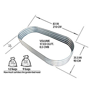 7 ft. x 3 ft. Raised Garden Bed Metal Elevated Planter for Vegetable Flower Herb