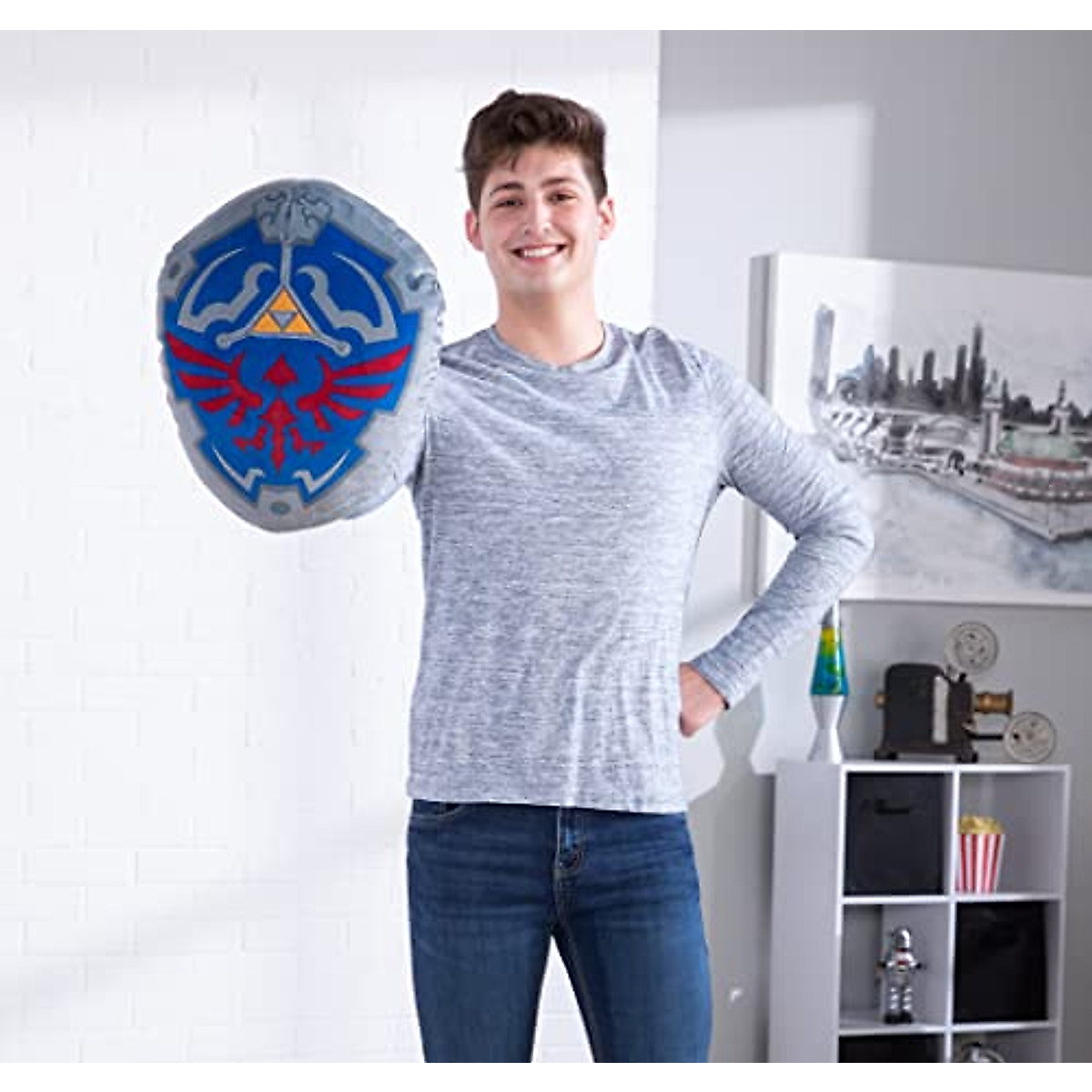 Club Mocchi-Mocchi- Nintendo The Legend of Zelda Plush - Hylian Shield Plushie - Legend of Zelda Tears of the Kingdom Collectible Squishy Plushies - 15 Inch, White