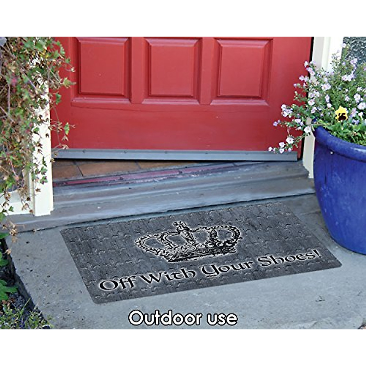 Toland Home Garden 800400 Off with Your Shoes! Funny Door Mat 18x30 Inch Queen Outdoor Doormat for Entryway Indoor Entrance