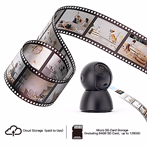 Menggood 2.5K HD Indoor Camera with SD Card-Black