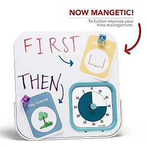 TIME TIMER MOD with Dry Erase Board — 60-Minute Visual Countdown Timer with Magnetic Whiteboard — for Notes, Chores, Classroom and Office Reminders, Visual Schedules, for Kids and Adults (Blue)