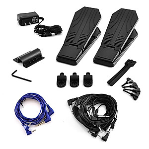 Pyle 9 Piece Electronic Set-Electric Kit with 5 Drum Heads, 2 Cymbal Crash Pads, Hi Hat and Bass Pedal Controller, Module, Stand Rack, Sticks-Professional/Beginners (PED021M)