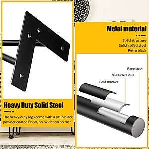 12 Pack Hairpin Legs 16 Inch Metal Table Legs Heavy Duty Desk Legs Furniture Legs Coffee Table Legs for Cabinet, Wardrobe, Side Table, Drawers, Nightstand, Bench with Floor Protectors and Screws