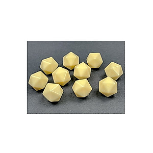 ChessexCustomizable Ivory Blank Opaque Polyhedral Dice D20(20 Sided)16mm(5/8in)Pack of 10,29046