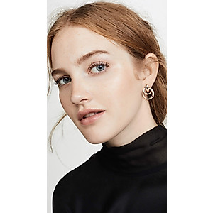 Kenneth Jay Lane Polished Gold Doorknocker Pierced Earrings