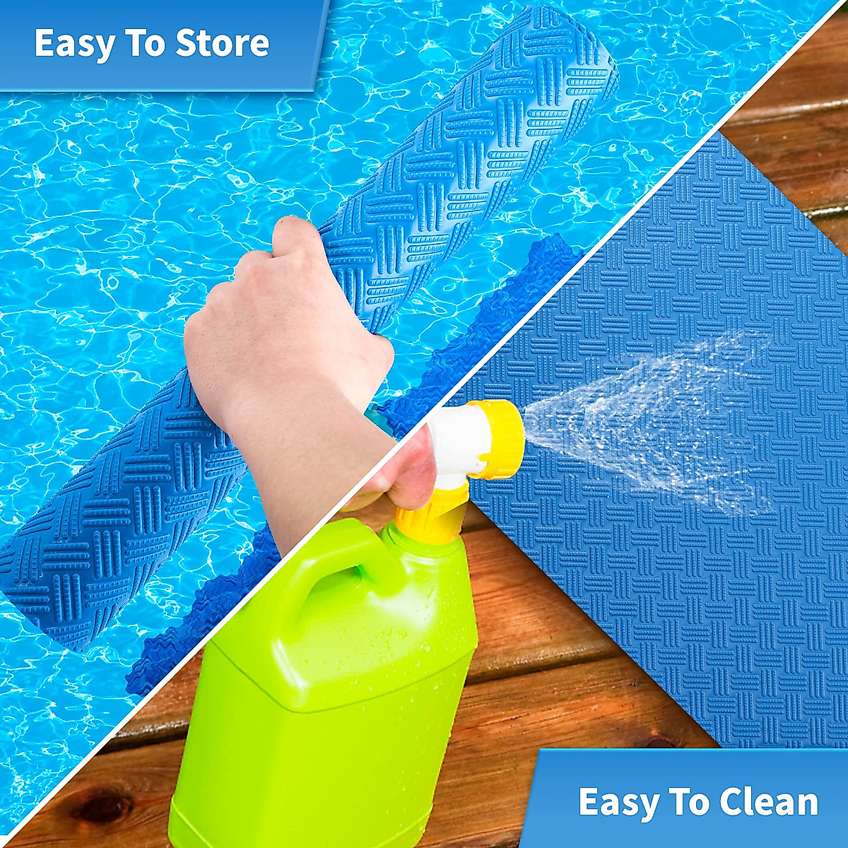 Pool Ladder Mat, Pool Liner Protective Ladder Pad, Pool Ladder Mat for Above Ground Pools, Non-Slip Pool Mats for Pool Bottom/Deck/Stairs/Step/Floor, Swimming Pool Accessories, 36 X 17 inch