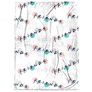 Friends Bubbles Throw Blanket - Measures 50 x 70 inches - Fade Resistant Super Soft Fleece Bedding (Official Friends Product)