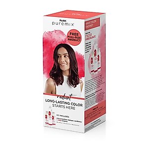 RUSK Puremix Fresh Pomegranate Color Protecting Trio Gift Set, Includes 12 oz. Shampoo, 12 oz. Conditioner, and 10 oz. Hairspray, Locks in Color, and Gives You Healthy, Glowing Hair