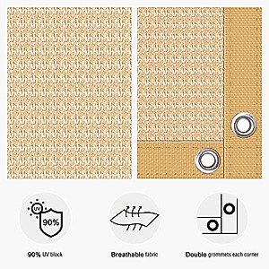 Voticky Sun Shade Cloth Shade Fabric Privacy Screen with Grommets for Patio Garden Pergola Carport Canopy Cover 8' x 8' Wheat