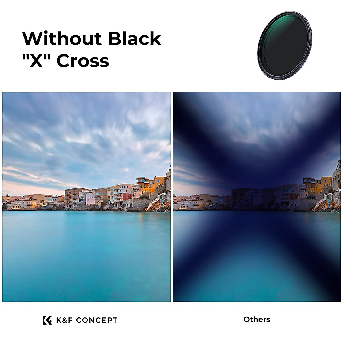 K&F Concept 72mm Variable ND Filter ND2-ND32 Camera Lens Filter (1-5 Stops) No X Cross HD Neutral Density Filter with 28 Multi-Layer Coatings Waterproof (Nano-X Series)