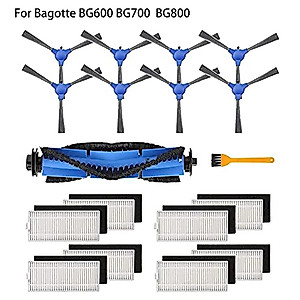 Vacuum cleaner replacement parts Fit for Bagotte BG600 BG700 BG800 Robotic Vacuum Cleaner Replacement Kit Smart Vacuum Cleaner Robot Sweeper Tool Accessories Vacuum cleaner accessories (Color : C)