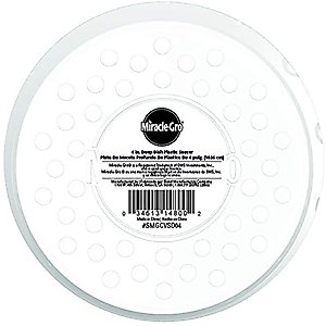 Miracle-Gro SMGCVSD04 4" Deep Plastic Saucer, Clear