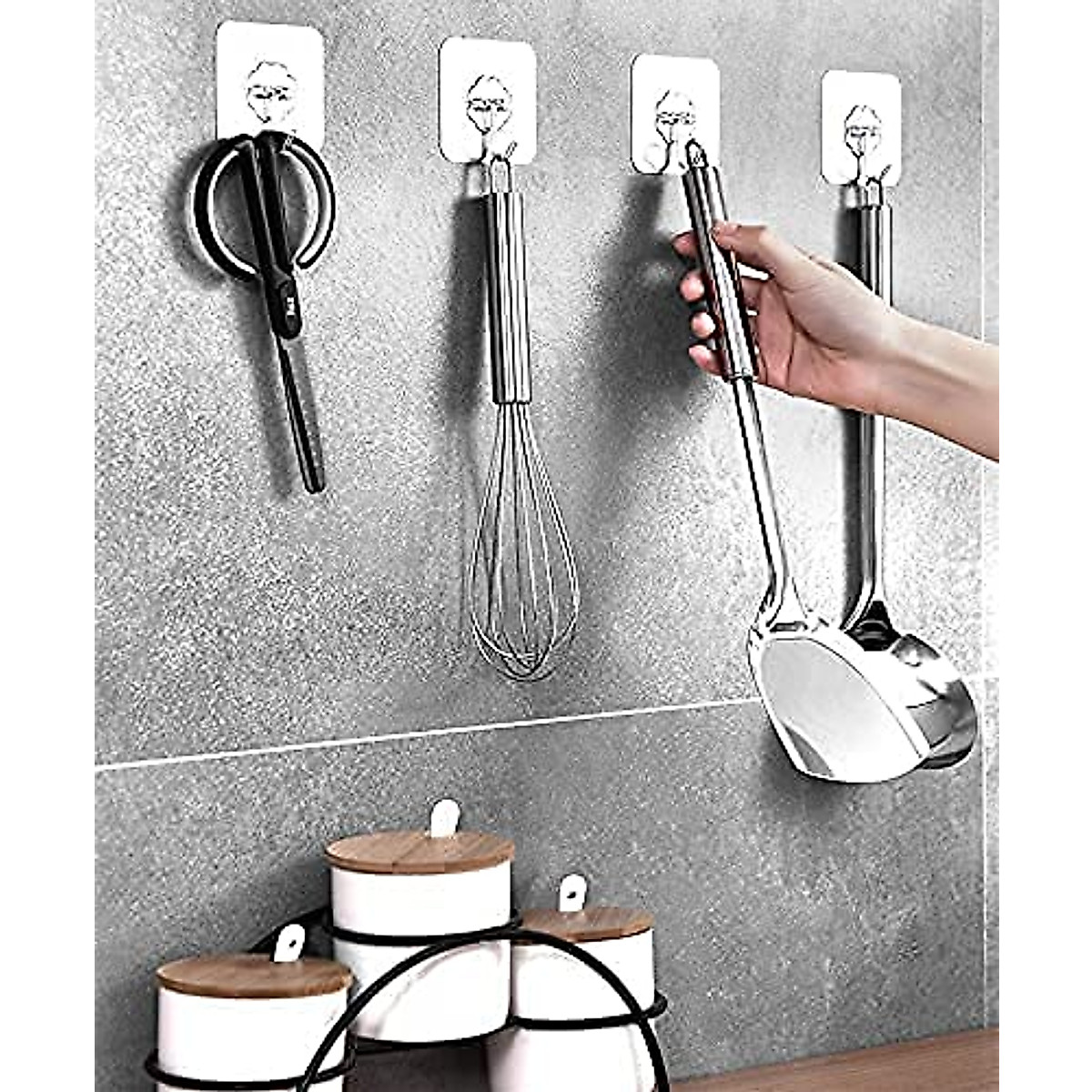 Wall Hooks Towel Hooks Siding Hooks 15 PCS Heavy Duty 22lb(Max) 3m Hooks Ceiling Hooks Picture Hanging Hooks Wall Hangers Without Nails Hooks for Hanging Cup Hooks