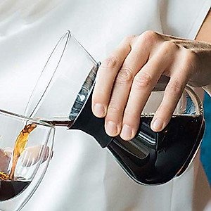 Pour Over Coffee Maker Set with Reusable Stainless Steel Drip Filter Elegant Coffee Dripper Pot Glass Carafe & Permanent Stainless Steel Filter