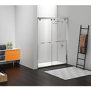 Elegant Kitchen and Bath SD303-6076BNK Semi-Frameless Shower Door 60 x 76 Brushed Nickel