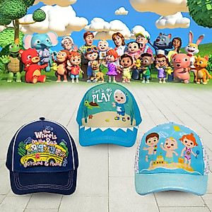 Cocomelon Toddler Hat, Cotton Baseball Hat with Cocomelon Designs, Adjustable & Lightweight Baseball Cap for Toddlers