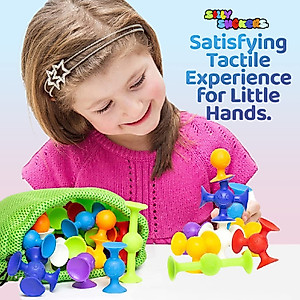 ACME CO Silly Suckers Suction Toys 50 Pcs | Building Toys | Smooth Soft Edges | BPA Safe | Montessori Toys | Toddler Toys | Sensory Toys | Bath Toys | Toy Building Sets | Preschool Building Sets