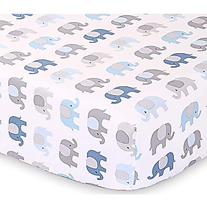 The Peanutshell Elephant Crib Bedding Set - 3 Piece Nursery Set - Crib Comforter, Fitted Crib Sheet, Crib Skirt