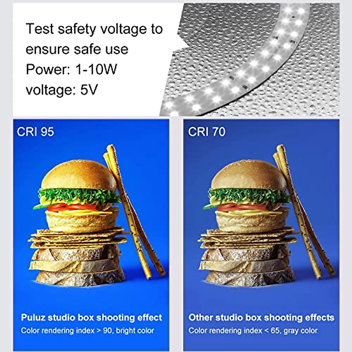 Photo Studio Box, PULUZ Mini Folding Lightbox LED Ring Light Portable Photo Studio Photography Shooting Tent Box Kit 12 Colors Backdrops USB Light Box for Phones DSLR Camera (9.8 x 9.8 inch)