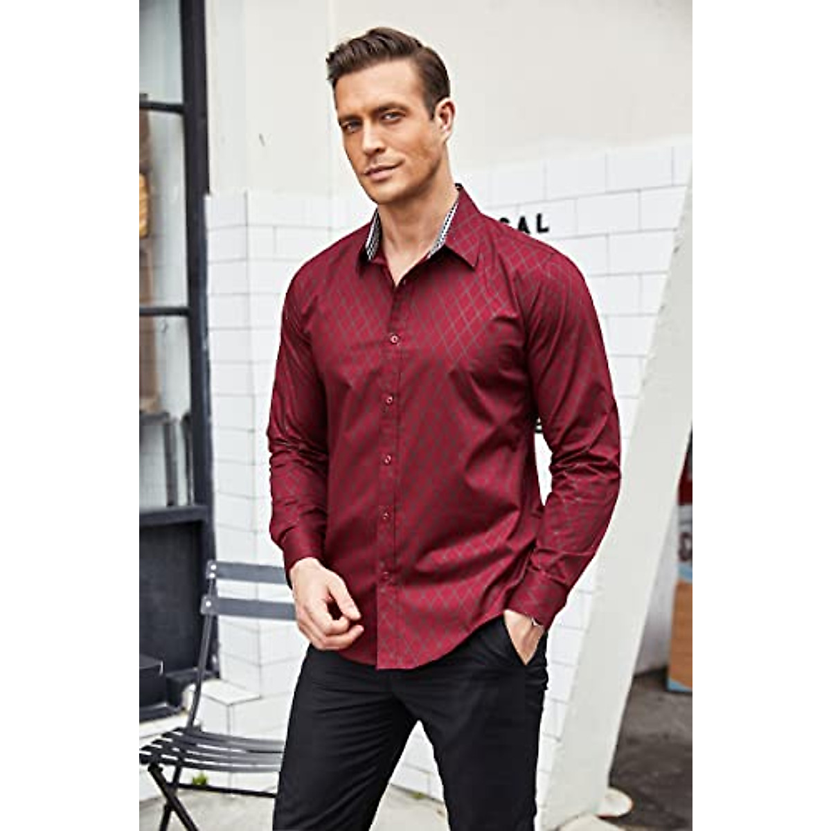 COOFANDY Mens Shirt Business Dress Slim Fit Casual Button Down