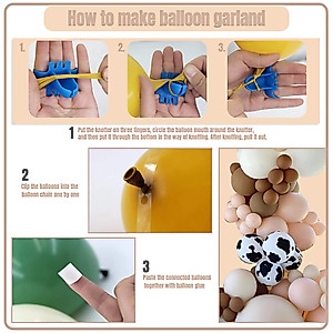 127Pcs Farm Theme Party Balloon Garland Arch Kit Peach White Sand White Brown Coffee Balloons with Cow Print Balloons for Kid‘s Baby Shower Birthday Wedding Outdoor dinner Party…