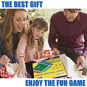 Shut The Box Game, 12 Inches Family Wooden Board Table Math Dice Games for Adults and Kids, 2-4 Player Classics Tabletop Version Games for Classroom,Home,Party or Pub
