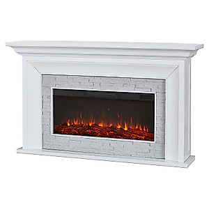 Real Flame Sonia Landscape Electric Fireplace with Remote Control - Realistic Fireplace Heater - White Indoor Fireplace (4830E-W)