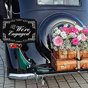 Queekay 3 Pieces She Said Yes Sign Photo Prop Engagement Engaged Sign Engagement Party Decorations Wood Hanging He Asked She Said Yes Sign for Wedding Party Photoshoot Supplies