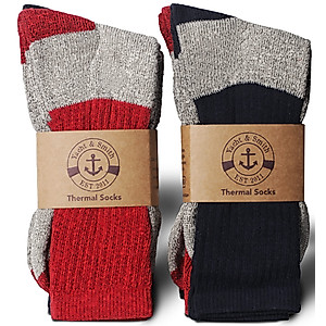 Yacht & Smith 180 Pairs Case of Thermal Socks, Bulk Pack Thick Warm Winter Boot Sock, Extreme Weather