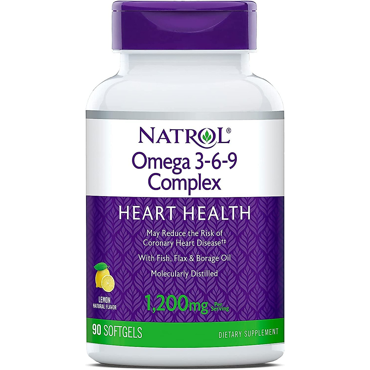 Natrol Omega-3-6-9 Complex with Flax and Borage, 90 Softgels (Pack of 2)